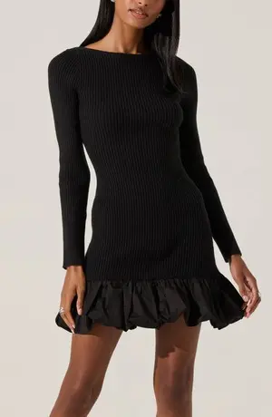 Astr The Label Carlene Long Sleeve Mini Dress