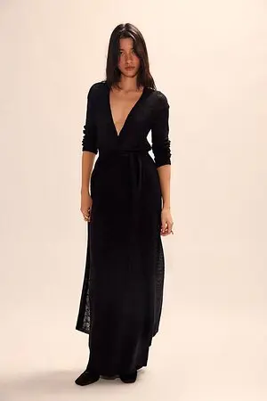 Free People Lottie Sweater Dress Set - Black