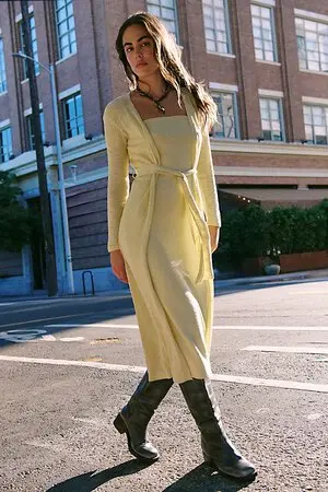 Free People Sweater Dress Set - Lemongrass