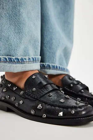 Free People Studded Loafers - Black