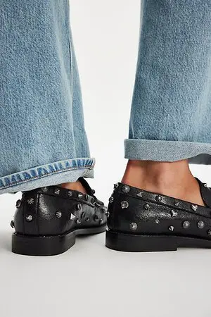 Free People Studded Loafers - Black