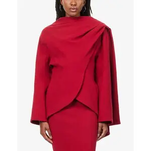 MUGLER Scarf Draped Wool Jacket