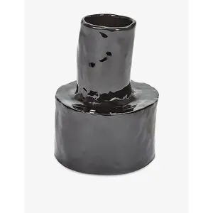 SERAX Marie Michielssen Helena Ripple-effect Stoneware Vase - Black