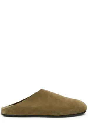 THE ROW Hudson Suede Sliders - Camel