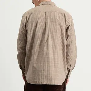 Norse Projects Ole Oversize Poplin Check Shirt - Walnut
