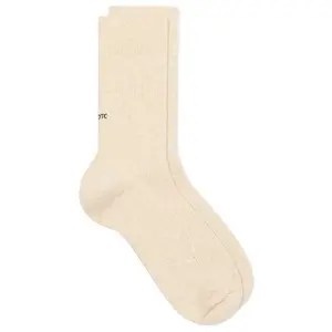 ROTOTO Organic Cotton Slub Crew Socks - Ecru