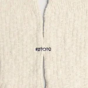 ROTOTO Organic Cotton Slub Crew Socks - Ecru