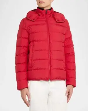 Moncler Montbrocq Hooded Down Puffer Jacket - Red