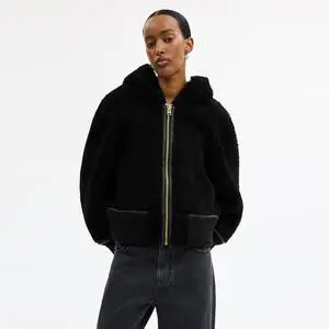 COACH Reversible Shearling Hoodie - Black