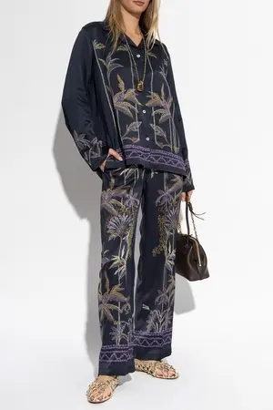 FORTE_FORTE Printed Satin Trousers