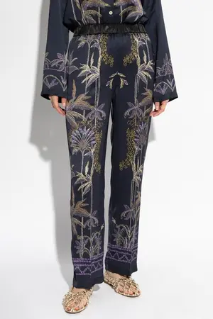 FORTE_FORTE Printed Satin Trousers