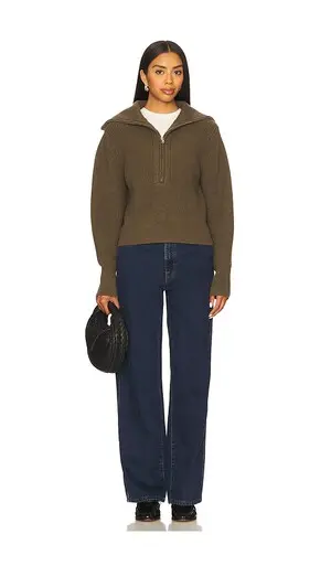Varley Maura Half Zip Rib Knit