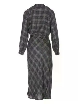 Pinko Osane Check Maxi Dress