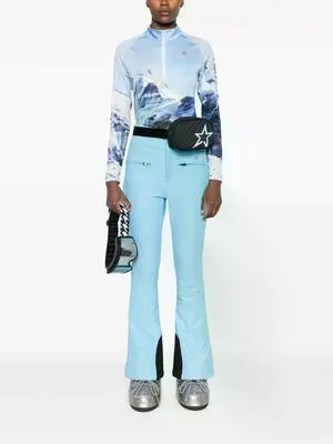 Perfect Moment Mountain Print Half-zip Long Sleeve Top