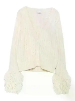 Moncler Alpaca Wool-blend Cardigan - White