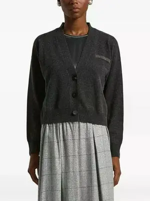 Peserico Button Embellished Cardigan - Grey
