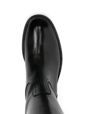 ANNA F. Leather Knee-high Boots - Black