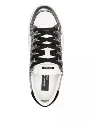 CRIME LONDON Sk8 Deluxe Glitter-detail Sneakers