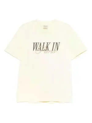 WALK IN PARIS Logo-embroidered T-shirt - Neutrals