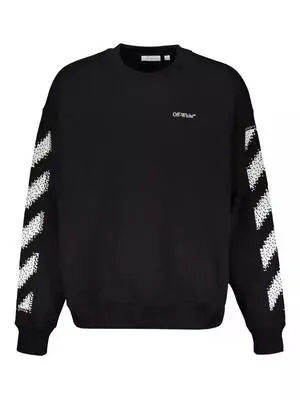 Off-White Diagonal-stripes Crew-neck Sweatshirt