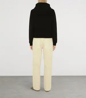 Burberry Cotton Check-label Hoodie - Black
