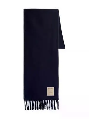 Woolrich Logo-patch Fringed Scarf - Blue