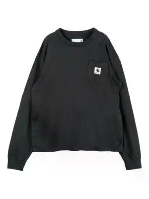 Sacai X Carhartt Wip Pocket-detail T-shirt - Black
