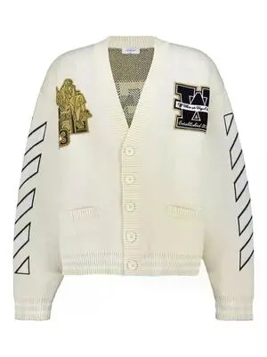 Off-white Long Sleeve Cardigans For Men