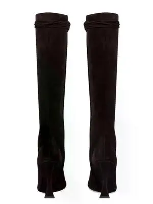 Paris Texas 105 Nina Lace-up Pointed Wedge Boots - Brown