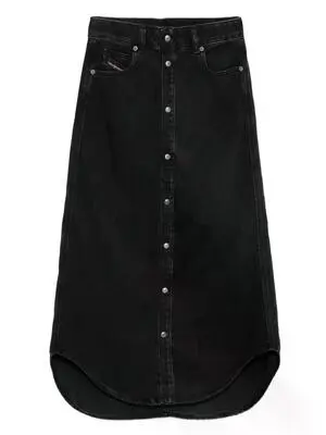DIESEL® Button-front Denim Skirt - Black