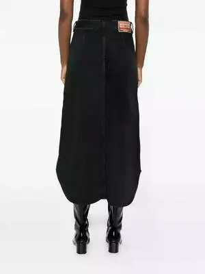 DIESEL® Button-front Denim Skirt - Black