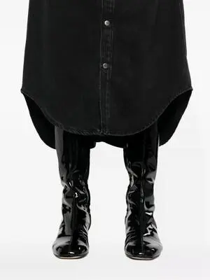 DIESEL® Button-front Denim Skirt - Black