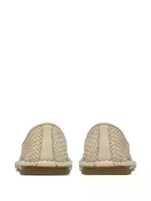 BUTTERO® Beige Woven Leather Loafers