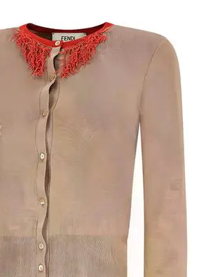 Fendi Coral-detail Cardigan