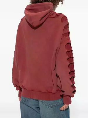 AVAVAV Cut-out Zip-up Hoodie - Red
