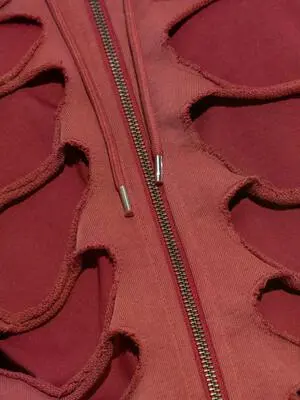 AVAVAV Cut-out Zip-up Hoodie - Red
