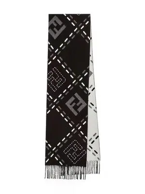 FENDI Logo Fringed Scarf