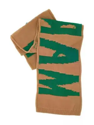 Marni Embroidered-logo Knit Scarf - Neutrals