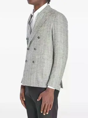 Tagliatore Montecarlo Pinstripe Double-breasted Jacket - Grey