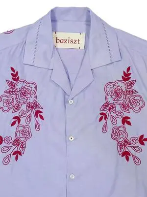 BAZISZT Celeste Floral-embroidered Shirt
