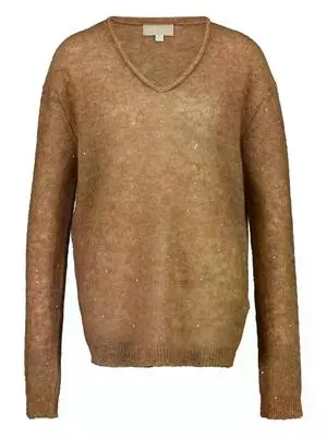 120% Lino Sequin V-neck Sweater