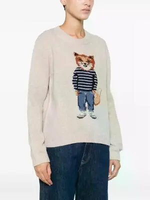 Maison Kitsuné Fox-motif Sweater - Neutrals