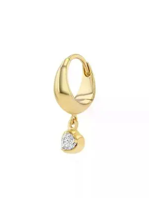 Lizzie Mandler 18k Yellow Heart Diamond Hoop Earrings - Gold