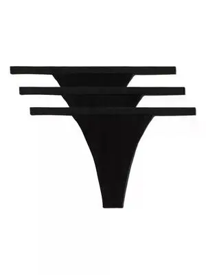 CDLP Elasticated-waistband Thong - Black