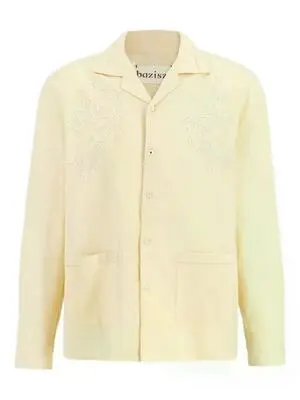 BAZISZT Cade Floral-embroidered Long-sleeve Shirt - Neutrals