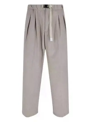WHITE SAND Pleated Belted Trousers