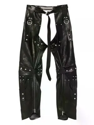 Rick Owens Leo Studded Zip-detail Chaps - Black