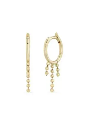 Zoe Chicco 14k Yellow Ball-chain Hoop Earrings - Gold