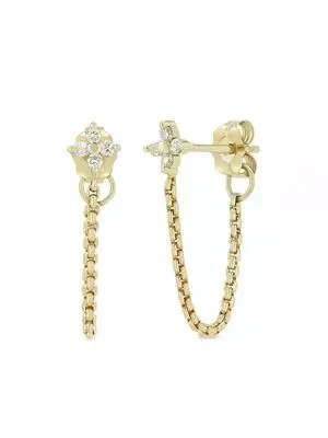 Zoe Chicco 14k Diamond Quad Chain Earrings - Gold