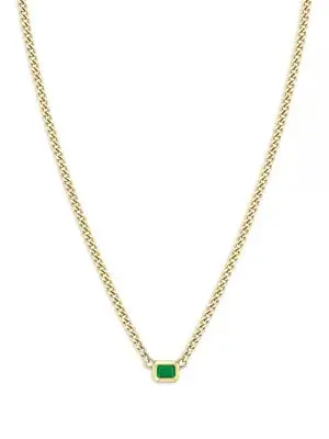 Zoe Chicco 14k Yellow Emerald Necklace - Gold